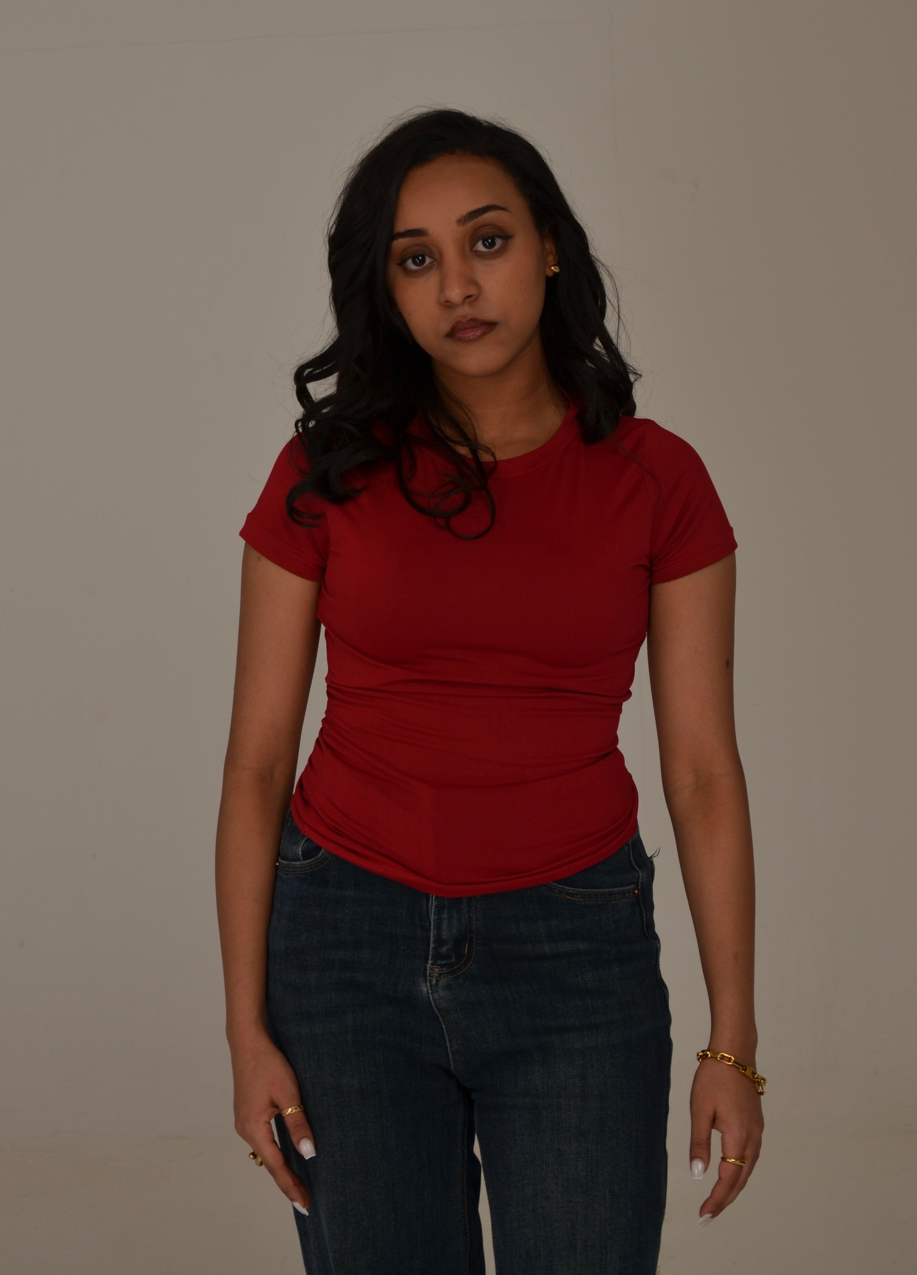 Red Fitted Tshirt – Etete Wear